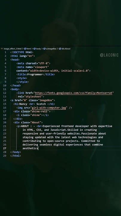 Image Effect Using Css And Html Css Tutorial Laconic Youtube