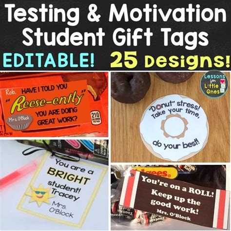 Testing Treat Tags Motivational Testing Notes Encouragement Notes Snack