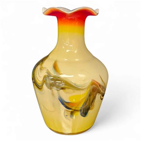 Vintage Hand Blown Art Glass Vase