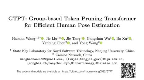 Gtpt Group Based Token Pruning Transformerfor Efficient Human Pose