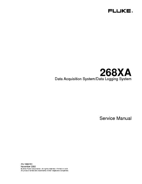 Fluke 268xa Data Logging System Service Manual Download Schematics
