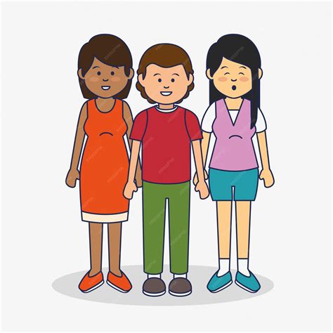 다문화 사람들이 아바타 그림 무료 벡터