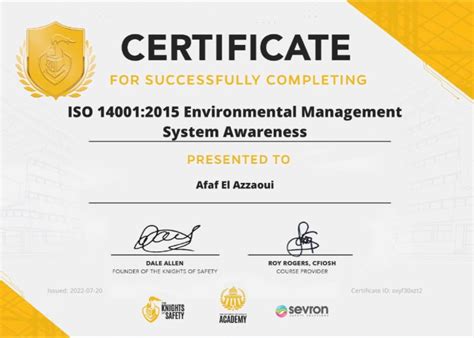 Afaf El Azzaoui On Linkedin Iso Environmental Managementskills Management Awareness Certify
