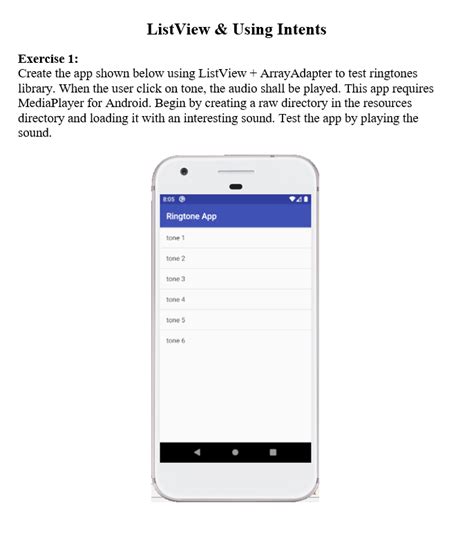 Solved Listview And Using Intents Exercise 1 Create The App