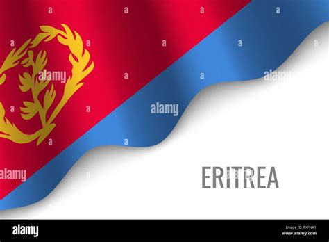 Waving Flag Of Eritrea With Copyspace Template For Brochure Vector