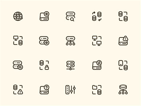 Servers And Databases Vector Line Icons