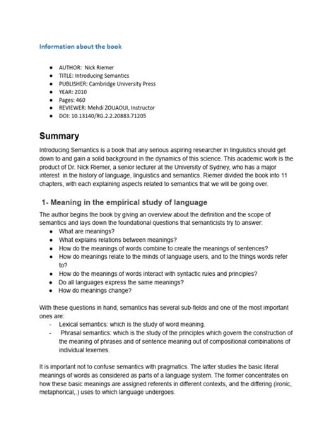 Review Of Introducing Semantics Book Download Free Pdf Logic Semantics