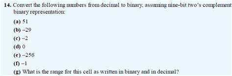 Solved 14 Convert The Following Numbers From Decimal To