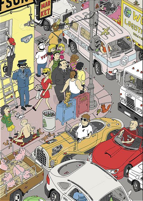 卡通城市交通场景