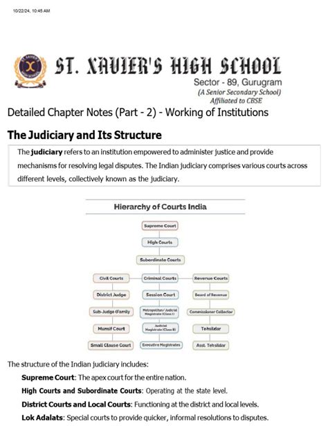 Class 9 Civics Chapter 4 Notes Working Of Institutions Pdf