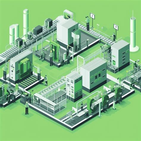 Premium Ai Image A Close Up Of A Factory With People Working On Machines Generative Ai