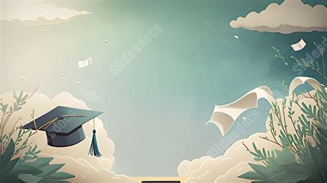 Graduation Season Bachelor Cap Simple Illustration Powerpoint Background For Free Download