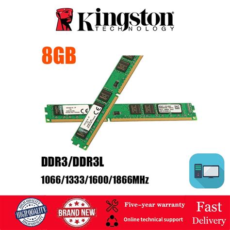 【in Stock】 Kingston Desktop Memory 8gb Ram Ddr3 Ddr3l Dimm 1066 1333 1666 1866mhz 240pin 1 35v 1