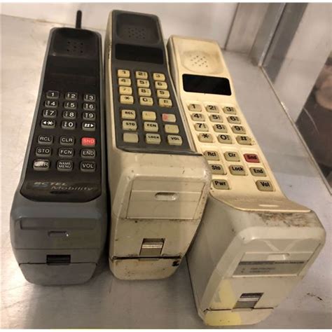Group Of Three Assorted Collectable Vintage Motorola Brick Phones First Cell Phones