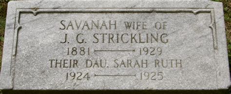 Sarah Ruth Strickling 1924 1925 Mémorial Find A Grave