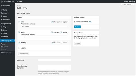 Wordpress Email Marketing Integration Campaign Monitor