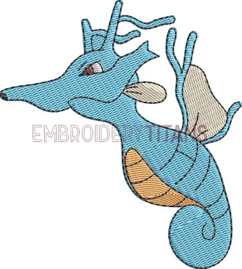 Kingdra Pokemon Free Machine Embroidery Design Download In Pes Jef Vp3 Formats