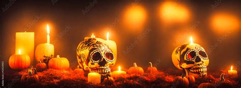 Day Of The Dead Skulls Dia De Los Muertos Day Of The Dead And Mexican
