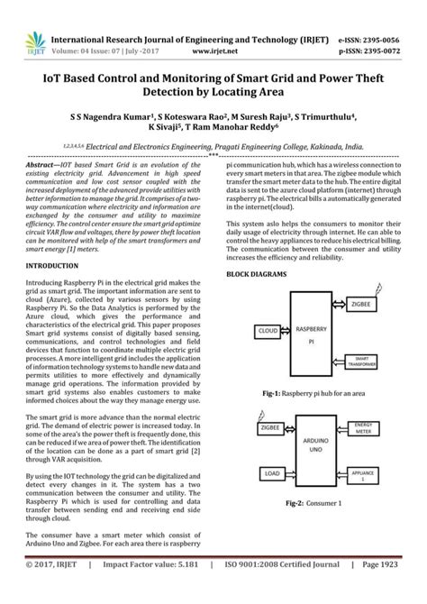 IoT Based Control And Monitoring Of Smart Grid And Power Theft Detection By Locating Area PDF