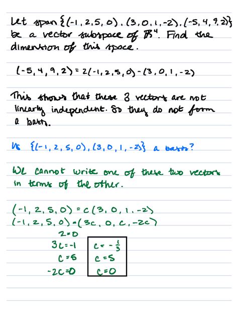 Math 306 Nov 12 Vector Spaces Let Span 1 2 5 0 3 0 1 2 5 4 9 27 Be