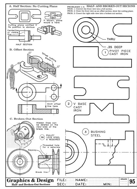SOLVED Texts PROBLEM Convert The Front View Into A Full Section PROBLEM Draw The
