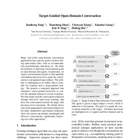 Target Guided Open Domain Conversation Acl Anthology