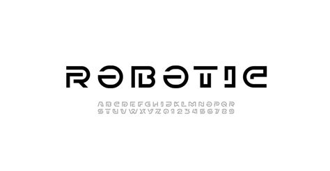 Modern Font Digital Alphabet From Segment Line Vector Image