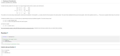 Solved Consider The Matrix Problem Ux B Where U Is An Upper Chegg