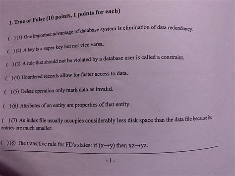 solved true or false 10 ﻿points 1 ﻿points for each 1