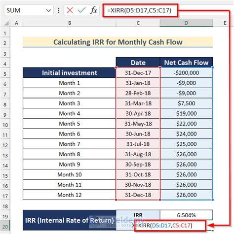 How To Calculate IRR Internal Rate Of Return In Excel Ways