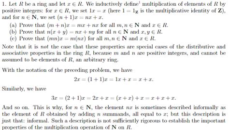 Solved Let R Be A Ring And Let X R We Inductively Chegg Com