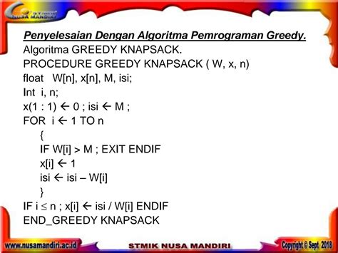 SOLUTION: 11 logika algoritma penyelesaian dengan algoritma pemegroaman greedy - Studypool