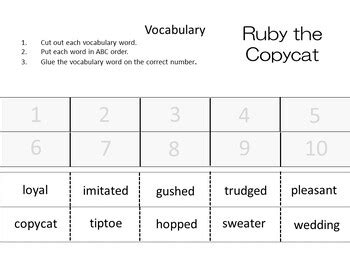 Ruby The Copycat A Book Companion Pgs Of C C Activities