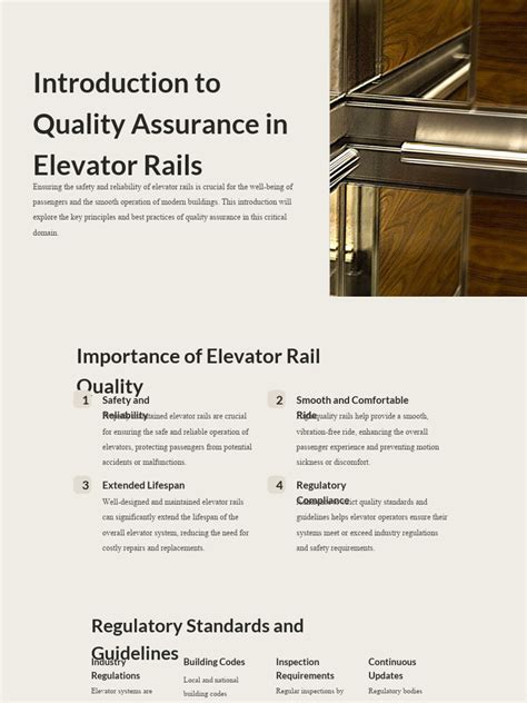 Introduction To Quality Assurance In Elevator Rails Industrial Training Pdf Reliability