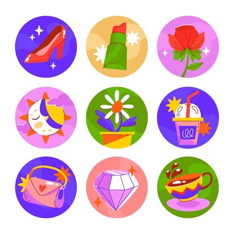 Коллекция обложек каракулей в Instagram Премиум векторы