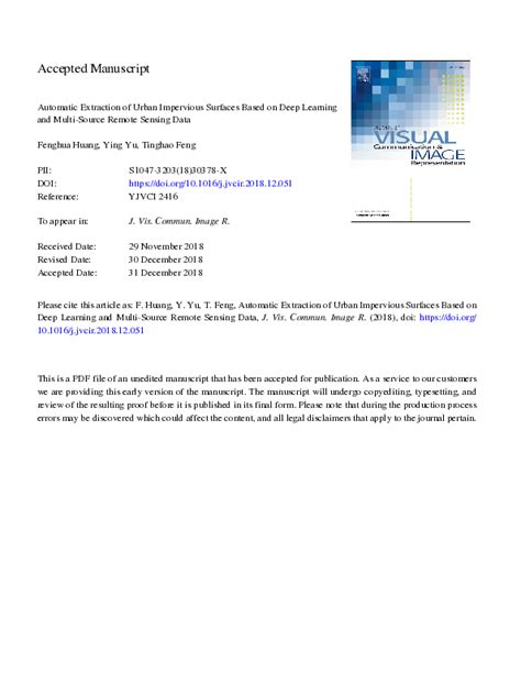 Pdf Automatic Extraction Of Urban Impervious Surfaces Based On Deep