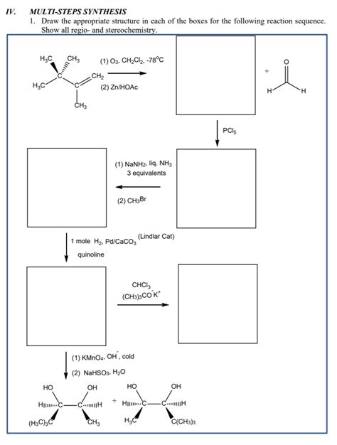Solved IV. MULTI-STEPS SYNTHESIS 1. Draw the appropriate | Chegg.com