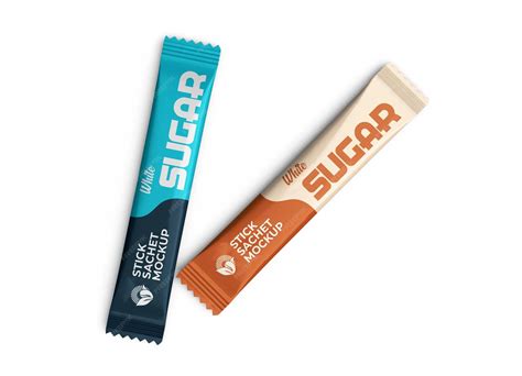 소금 모형용 설탕 주머니 스틱 포장 프리미엄 Psd 파일