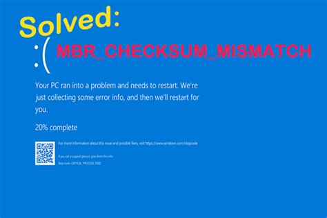 instant fixes for mbr checksum mismatch blue screen error