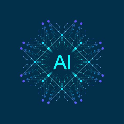 인공 지능 기호 Ai 딥 러닝 및 미래 기술 컨셉 디자인 프리미엄 벡터