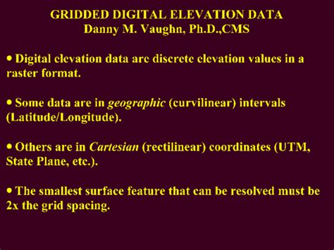 Ppt Digital Elevation Models