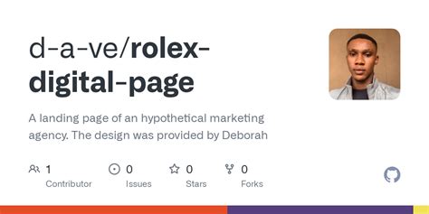 GitHub D A Ve Rolex Digital Page A Landing Page Of An Hypothetical