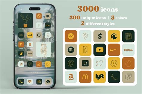 Summer Color Palette Ios Icons Pack Iphone Ios 16 App Etsy