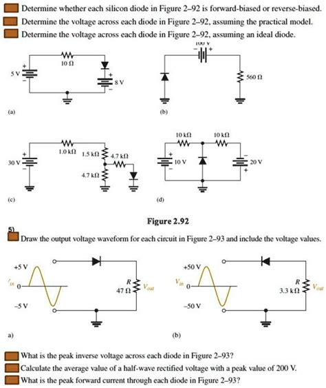 Solved Determine Whether Each Silicon Diode In Figure 2 92 Is Forward
