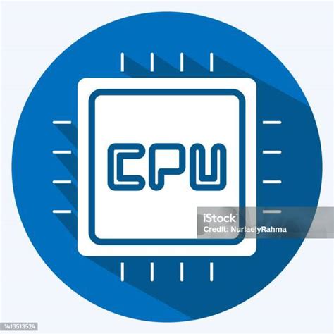 아이콘 Cpu 컴퓨터 구성 요소 기호에 적합합니다 긴 그림자 스타일 편집 가능한 간단한 디자인 디자인 템플릿 벡터 간단한 그림 0명에 대한 스톡 벡터 아트 및 기타 이미지