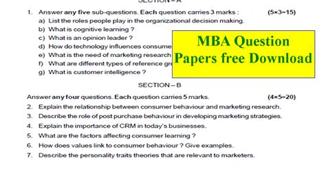 Ksou Mba Question Papers