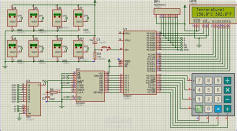Eight Multiplexed Temperature Sensors مستقل