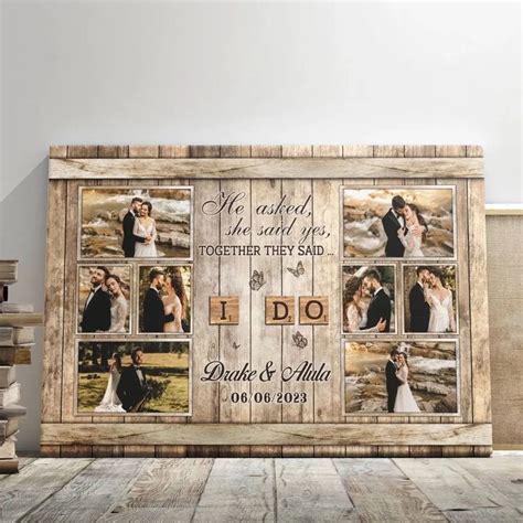 Personalized Canvas Prints Custom Photos Engagement Gift For Couple Customized Photo Gifts