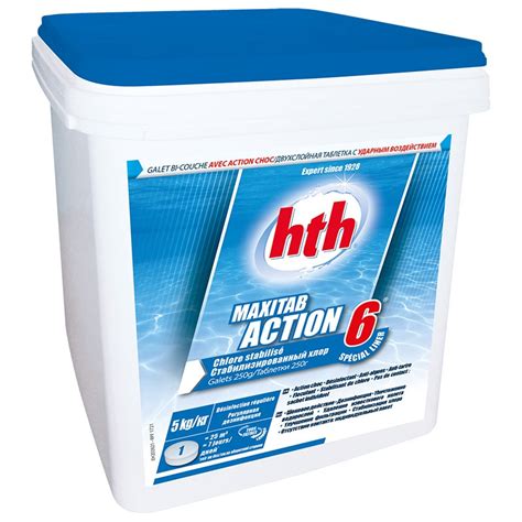 HTH Maxitab action 6 spécial liner - chlore lent multiactions