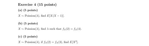 solved exercise 4 15 ﻿points a 5 ﻿points x∼poission λ